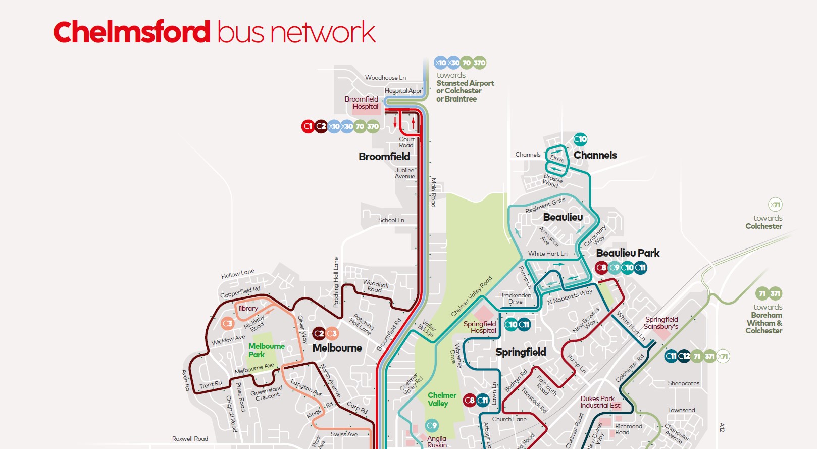Chelmsford Network Map | First Bus