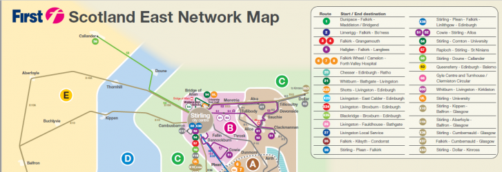 Network maps | South East and Central Scotland | First Bus